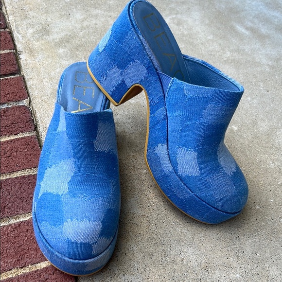 Beach by Matisse | Shoes | Vibrant Blue Denim Slipon Platform Clogs By ...